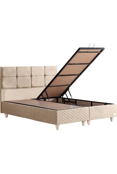 Cesur Gümüş Çift Kişilik Baza Başlık Seti, Krem