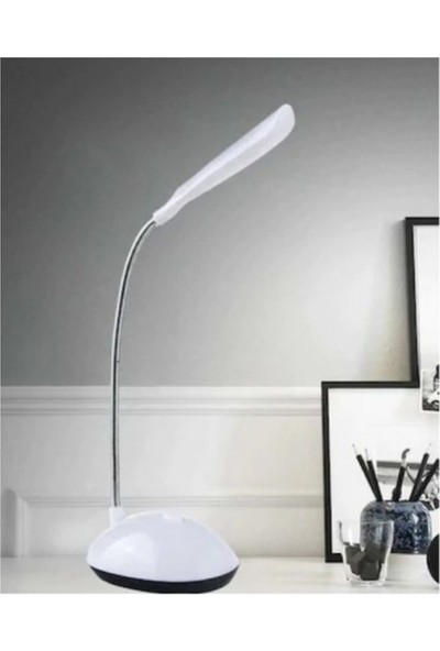 Deco Elit Mini Bükülebilir LED Masa Lambası Beyaz Renk Pilli Deco Elit Mini Bükülebilir LED Masa Lambası Beyaz Renk Pilli