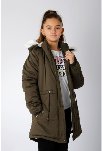 Pina Kids Haki Kız Çocuk Uzun Mont