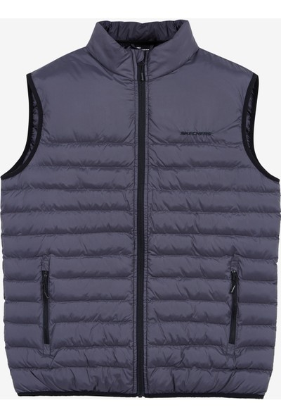 Skechers M Essential Vest Erkek Dark Gray Yelek - S202174-040 Skechers M Essential Vest Erkek Dark Gray Yelek - S202174-040