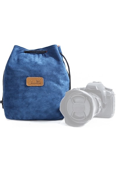 S.c.cotton Taşınabilir Slr Lens Çantası Mikro Tek Kamera Çantası - Mavi ( Yurt Dışından )