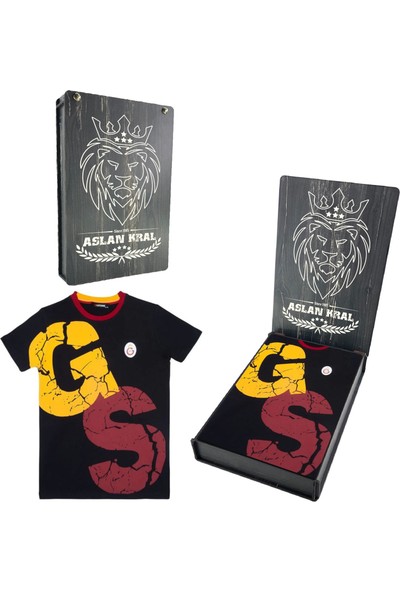 Galatasaray Çocuk Siyah T-Shirt Ahşap Kutulu