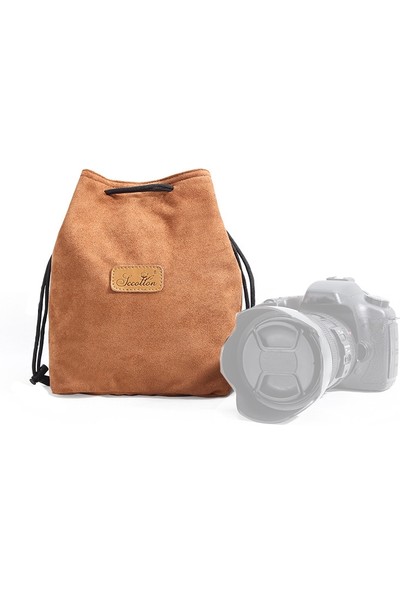 S.c.cotton Taşınabilir Slr Lens Çantası Mikro Tek Kamera Çantası - Haki ( Yurt Dışından )