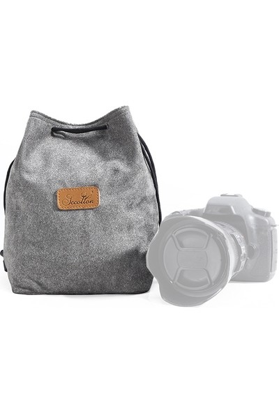 S.c.cotton Taşınabilir Slr Lens Çantası Mikro Tek Kamera Çantası - Gri ( Yurt Dışından )
