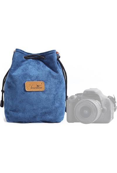 S.c.cotton Taşınabilir Slr Lens Çantası Mikro Tek Kamera Çantası - Mavi ( Yurt Dışından )