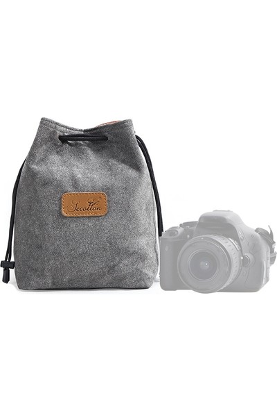 S.c.cotton Taşınabilir Slr Lens Çantası Mikro Tek Kamera Çantası - Gri ( Yurt Dışından )