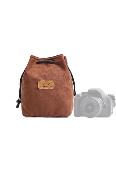 S.c.cotton Taşınabilir Slr Lens Çantası Mikro Tek Kamera Çantası - Kahverengi ( Yurt Dışından )