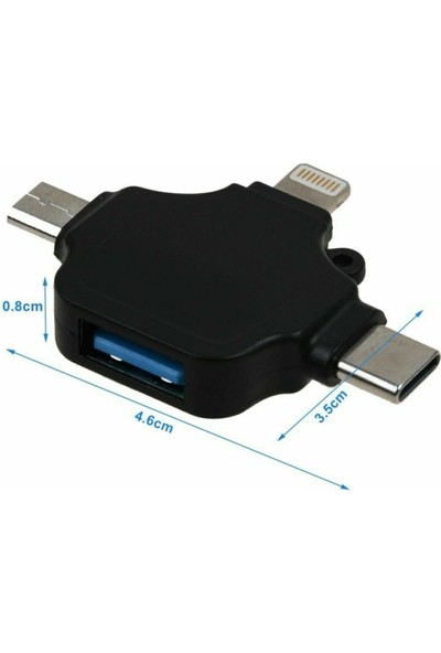 UltraTekno iPhone Uyumlu Type-C Micro USB 3in1 USB 3.0 Dişi Mouse Flash Otg Adaptör 3in1 Otg UltraTekno iPhone Uyumlu Type-C Micro USB 3in1 USB 3.0 Dişi Mouse Flash Otg Adaptör 3in1 Otg