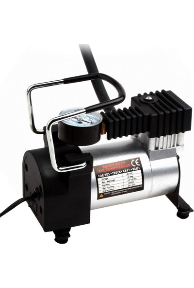 Niken Metal Gövdeli Gri Mini Oto Araç Hava Kompresörü 12 V