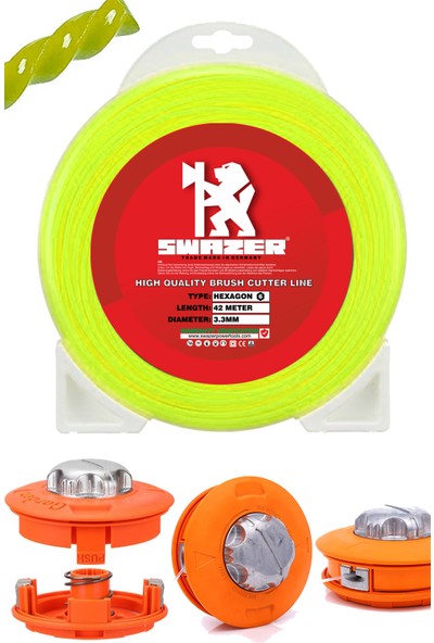 Swazer Otomatik Kafa Tırpan Misina Başlığı ve Tırpan Misinası