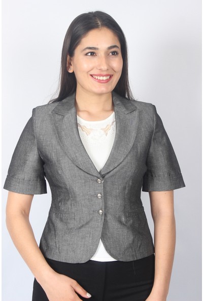 Sude Sçl Antrasit Kısa Kol Tek Ceket 6014