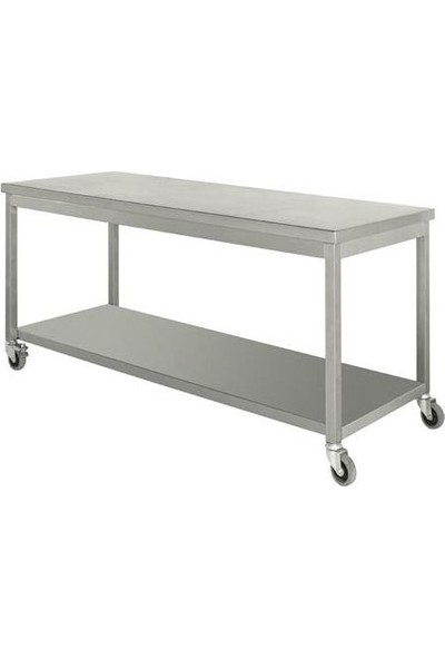 Bem Tekerlekli Alt Tablalı Çalışma Tezgahı 304 Kalite 140*60*85