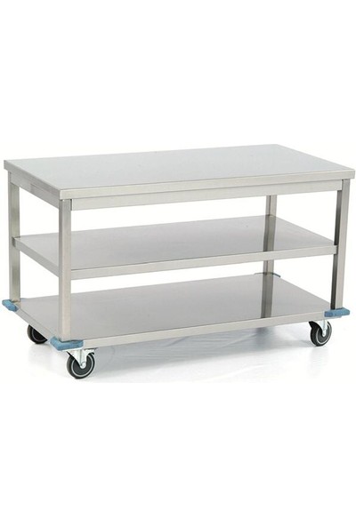 Bem Tekerlekli 3 Katlı Çalışma Tezgahı 304 Kalite 140*60*85