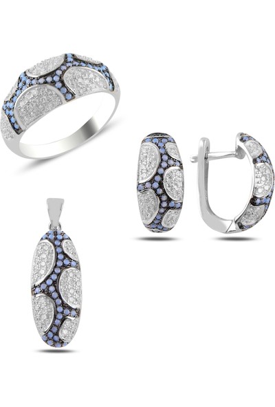 Gümüşhane Silver Zirkon Taşlı Set