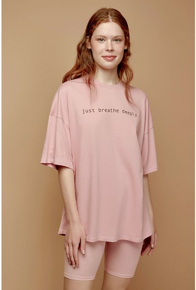 Penti Gül Kurusu Pink Breathe Biker Şort Takımı