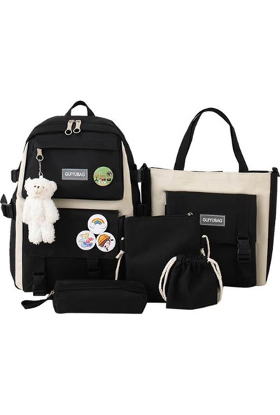 Zl Büyük Kapasiteli Omuz Çantası Kolyesiz Okul Çantalarının Yükünü Azaltmak Için Beş Set Okul Çantası Kampüsü Öğrencileri  (Yurt Dışından) Zl Büyük Kapasiteli Omuz Çantası Kolyesiz Okul Çantalarının Yükünü Azaltmak Için Beş Set Okul Çantası Kampüsü Öğrencileri  (Yurt Dışından)