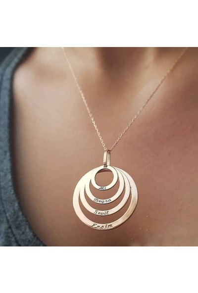 MaGümüş 4 Dört Isimli Aile Kolyesi Gümüş Kolye MaGümüş 4 Dört Isimli Aile Kolyesi Gümüş Kolye