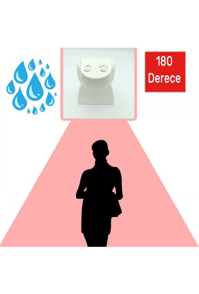 Dmrled Duvar Hareket Sensör Dış Mekan Algılayıcı Sıva Üstü 180 Derece Dmrled Duvar Hareket Sensör Dış Mekan Algılayıcı Sıva Üstü 180 Derece