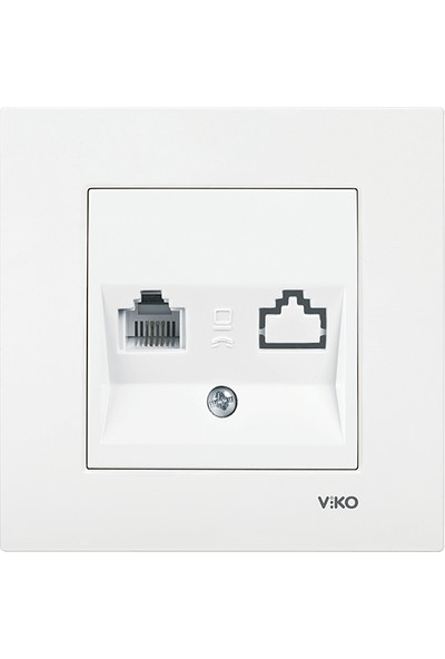 Viko Karre Numeris Telefon Prizi - Beyaz (RJ11) (Çerçeve Hariç) 90967013 Viko Karre Numeris Telefon Prizi - Beyaz (RJ11) (Çerçeve Hariç) 90967013