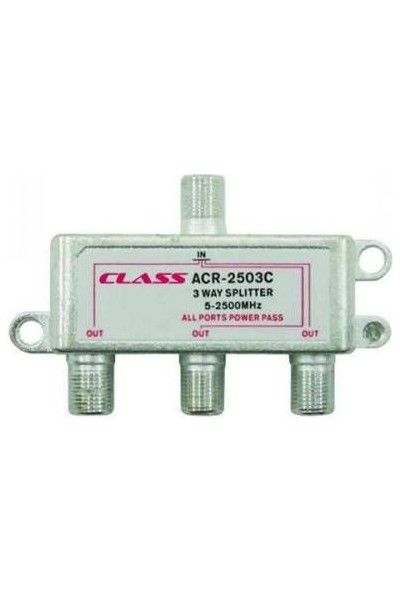Class Acr-2503C 1 Giris 3 Çıkıs Kablo Tv Uydu Anten Çoklayıcı 3'lü Splitter+F Konnektör Class Acr-2503C 1 Giris 3 Çıkıs Kablo Tv Uydu Anten Çoklayıcı 3'lü Splitter+F Konnektör