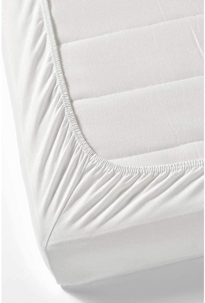 Bebek Özel Pamuklu Bebek ve Çocuk Lastikli Çarşaf Beyaz 65 x 95 cm