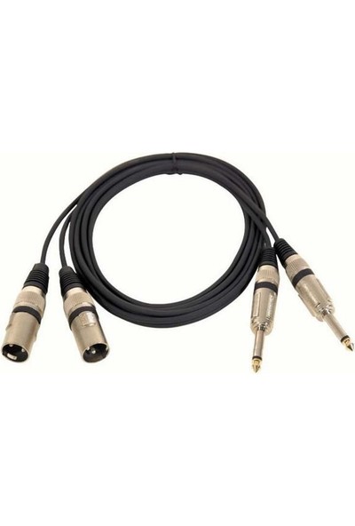 YKA 2 x Xlr Erkek 2x6.3mm Mono Kablo 3 Metre