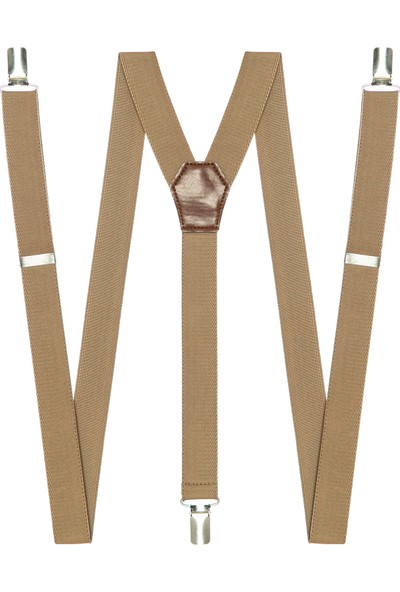 Dwoy Metal Klipsli Yetişkin Boy Ince Sütlü Kahve Pantolon askısı