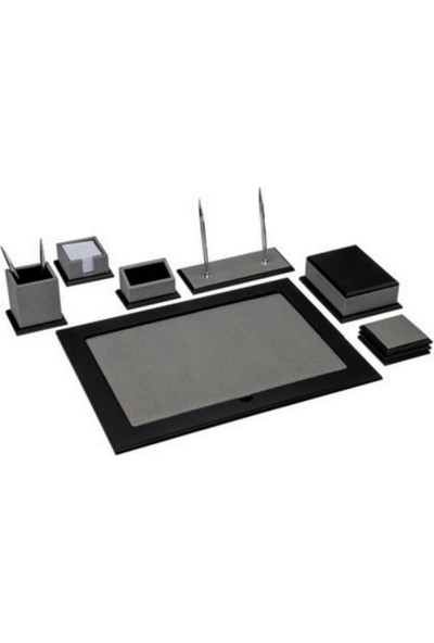 Gıpta 7127 Nature Ahşap Sümen Takımı Gri - Siyah 8 Parça