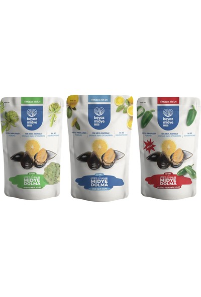 Beyaz Midye Üçlü Lezzet Paketi (25'li 3 Paket)