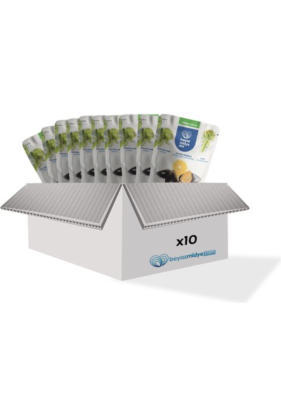 Beyaz Midye Enginarlı Midye Dolma (250 Adet - 25'li x 10 Paket)