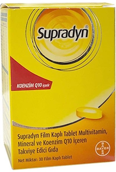 Supradyn Koenzim Q10 Takviye Edici Gıda 30 Tablet Supradyn Koenzim Q10 Takviye Edici Gıda 30 Tablet