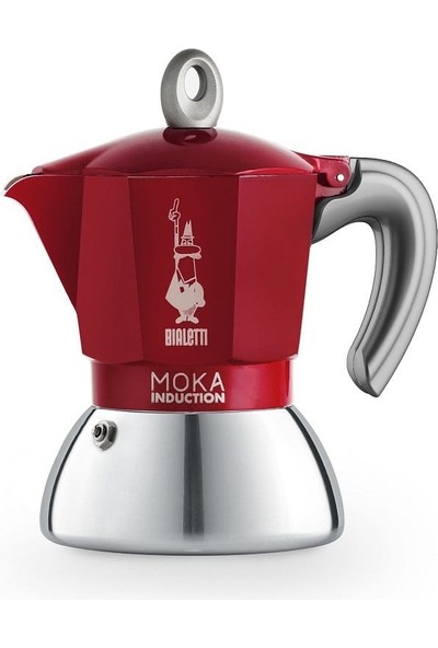 Bialetti Kırmızı Indüksiyon 4 Fincan Moka Pot Bialetti Kırmızı Indüksiyon 4 Fincan Moka Pot