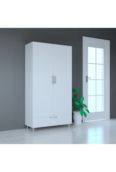 Mobilique 2 Kapaklı 90 cm Beyaz Gardrop Mobilique 2 Kapaklı 90 cm Beyaz Gardrop