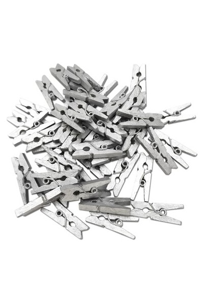 Avm Trendi Gümüş Ahşap Mandal 2.5 cm 10'lu Paket 1000 Adet Avm Trendi Gümüş Ahşap Mandal 2.5 cm 10'lu Paket 1000 Adet