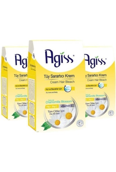 Agiss 3 Adet Agiss Tüy Sarartıcı Krem Kol Ve Bacaklar Için 70 Ml+35 Ml Agiss 3 Adet Agiss Tüy Sarartıcı Krem Kol Ve Bacaklar Için 70 Ml+35 Ml