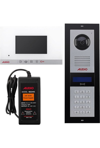 Audio 001180MBP 4.3 Inç 2 Daire Mekanik Buton Panelli Görüntülü Diafon Paketi Audio 001180MBP 4.3 Inç 2 Daire Mekanik Buton Panelli Görüntülü Diafon Paketi
