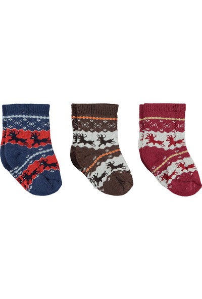 Civil Baby Kız Bebek 3'lü Çorap Set 0-24 Ay Indigo