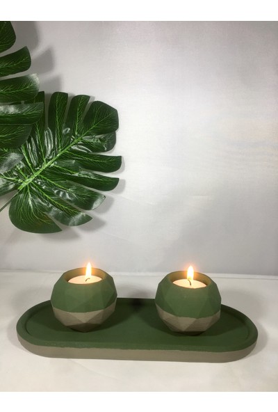 S&D Home Yuvarlak Beton Mumluk Set Yeşil Gri 3 Parça Oval Tealight Mumluk S&D Home Yuvarlak Beton Mumluk Set Yeşil Gri 3 Parça Oval Tealight Mumluk