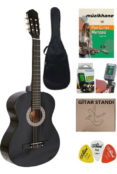 Müzikhane 4/4 Klasik Gitar Mega Set (Gitar-Stant-Kılıf-Metot-Akort Cihazı-Pena) Müzikhane 4/4 Klasik Gitar Mega Set (Gitar-Stant-Kılıf-Metot-Akort Cihazı-Pena)