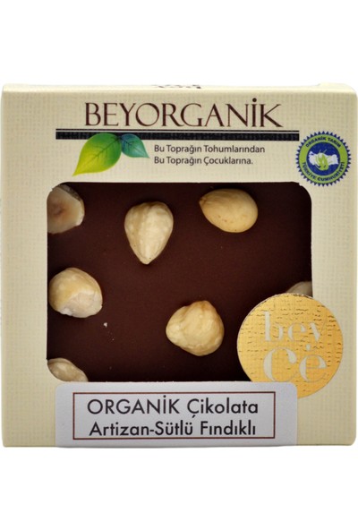 Beyorganik Organik Çikolata Artizan - Sütlü Fındıklı 40 gr