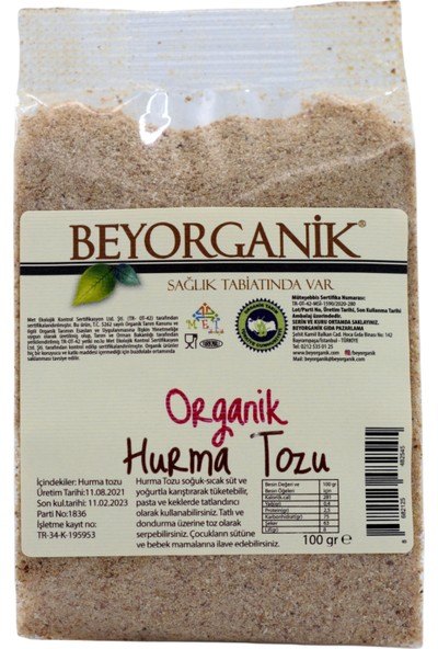 Beyorganik Organik Hurma Tozu 100 gr Beyorganik Organik Hurma Tozu 100 gr