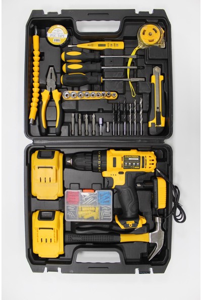 Dawreek 24V 35 Parça Full Setli Çift Bataryalı Metal Şanzımanlı Darbesiz Şarzlı Matkap Vidalama Dawreek 24V 35 Parça Full Setli Çift Bataryalı Metal Şanzımanlı Darbesiz Şarzlı Matkap Vidalama