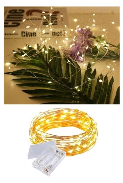 Uniquem Peri LED Gün Işığı Amber 3 Metre 3 Pilli Ambiyans Özel Seri