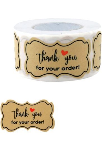Çikoleyt Design Yapışkanlı Etiket - Thank You For Your Order Kraft (3x5 cm) 50 Adet Çikoleyt Design Yapışkanlı Etiket - Thank You For Your Order Kraft (3x5 cm) 50 Adet