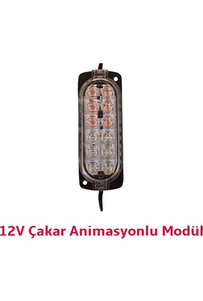 Doraled 12 Volt Kırmızı-Mavi 2.4 Watt Animasyonlu Çakar Modül 12 Ledli Doraled 12 Volt Kırmızı-Mavi 2.4 Watt Animasyonlu Çakar Modül 12 Ledli