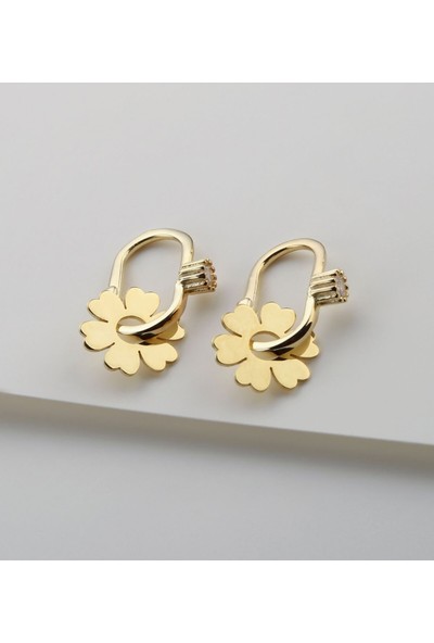 Gümüşistan 925 Ayar Gümüş Göçmen Küpesi ( Altın Kaplama )