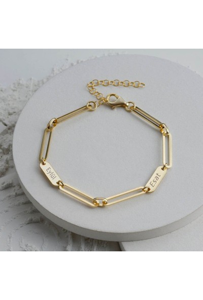 Gümüşistan 925 Ayar Gümüş Isimli Ataç Zincir Bileklik