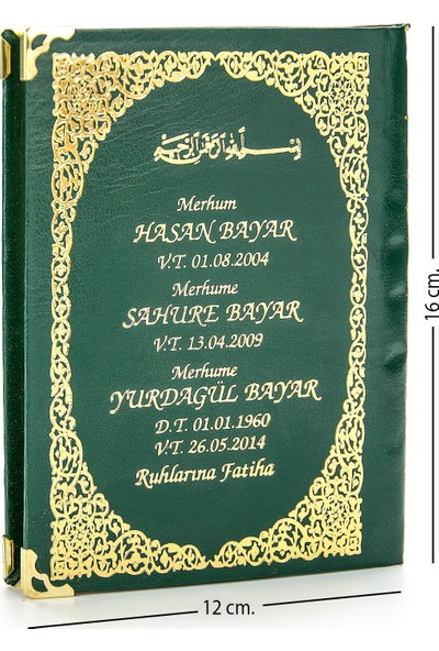 İhvan Online 50 Adet - Isim Baskılı Ciltli Yasin Kitabı - Çanta Boy - Yeşil - 128 Sayfa - Mevlit Hediyeliği İhvan Online 50 Adet - Isim Baskılı Ciltli Yasin Kitabı - Çanta Boy - Yeşil - 128 Sayfa - Mevlit Hediyeliği