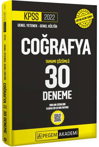 Pegem Akademi Yayıncılık 2022 KPSS Genel Yetenek - Genel Kültür Coğrafya 30 Deneme Pegem Akademi Yayıncılık 2022 KPSS Genel Yetenek - Genel Kültür Coğrafya 30 Deneme