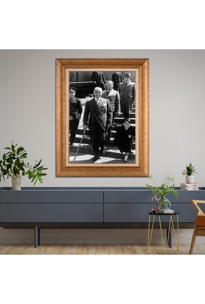 Giyense Altın Varaklı Mustafa Kemal Atatürk Tablo 436